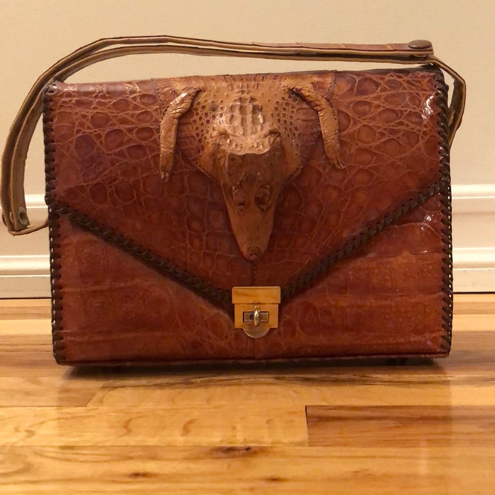 1950 Vintage Real Alligator Purse. - Gem
